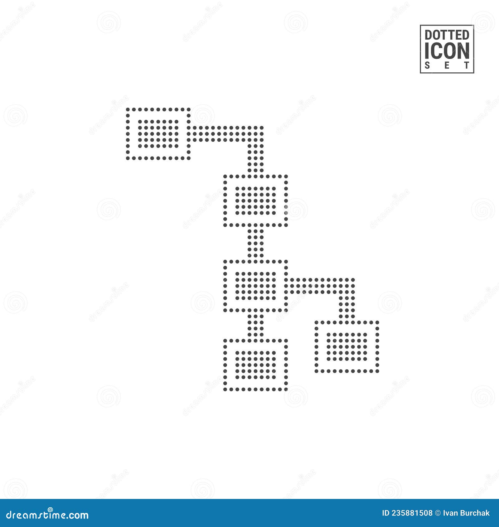 Flow Chart Dot Pattern Icon. Block Diagram Dotted Icon Isolated on ...