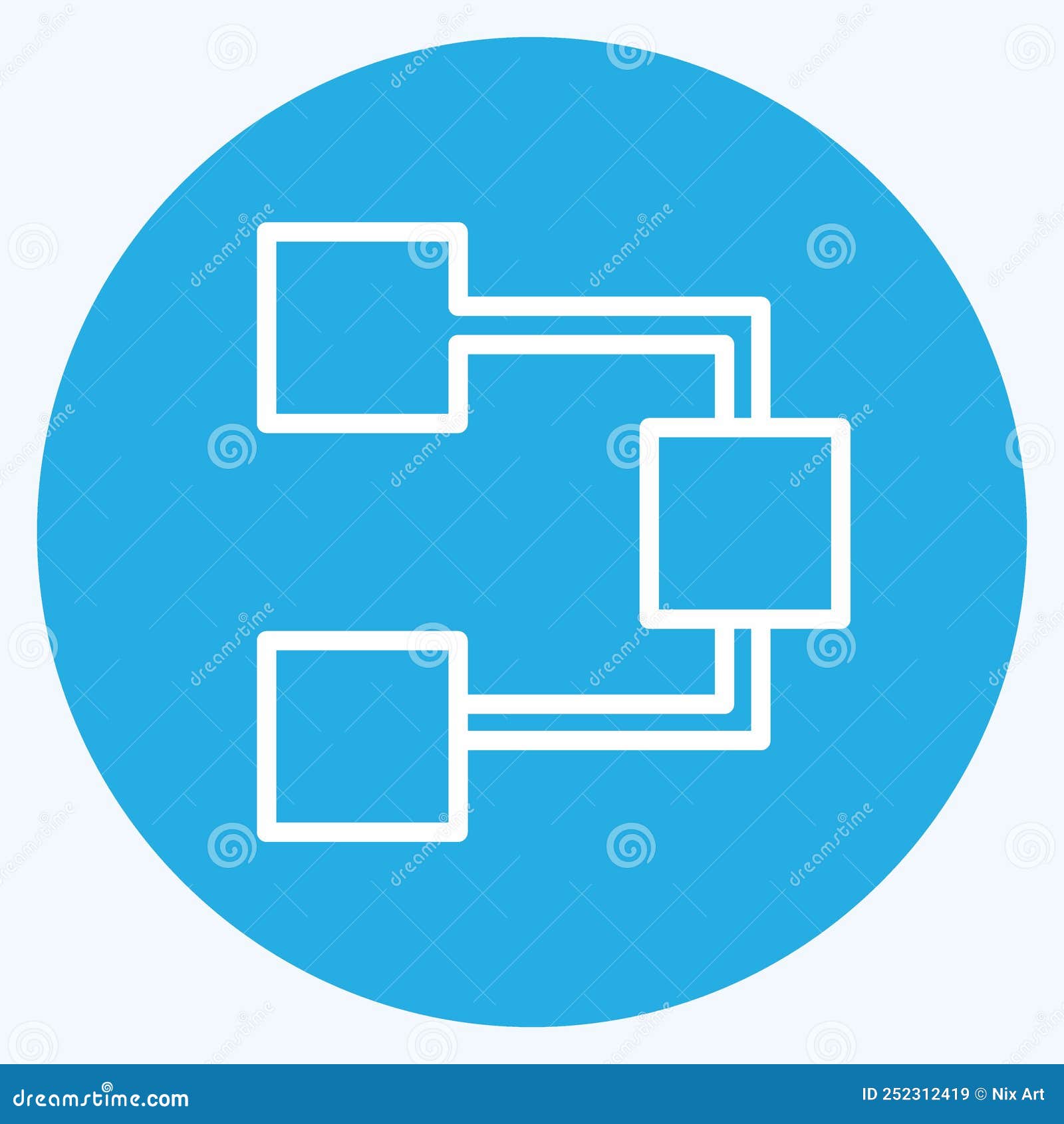 Flow Chart Icon in Trendy Blue Eyes Style Isolated on Soft Blue ...
