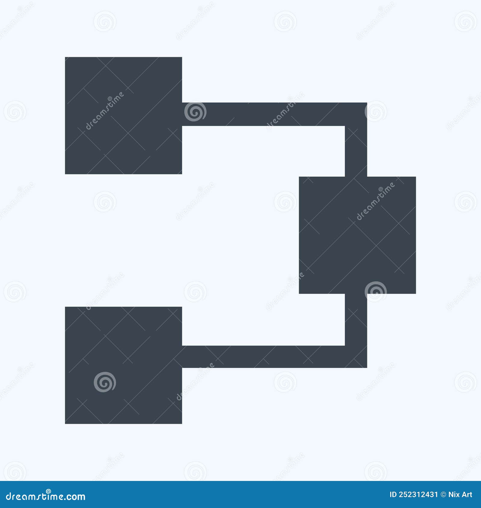 Flow Chart Icon in Trendy Glyph Style Isolated on Soft Blue Background ...