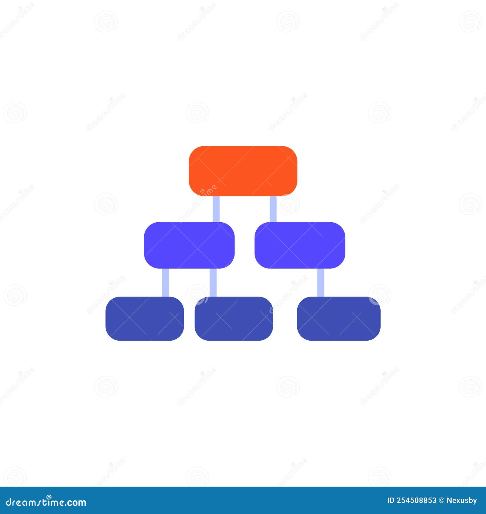Flow Chart Icon on White, Flat Vector Stock Vector - Illustration of ...