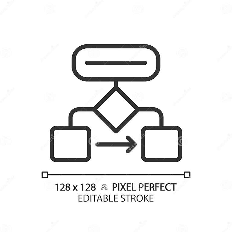 Flow chart linear icon stock vector. Illustration of visualization ...