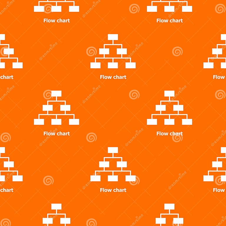 Flow Chart Pattern Vector Orange Stock Vector - Illustration of chart ...