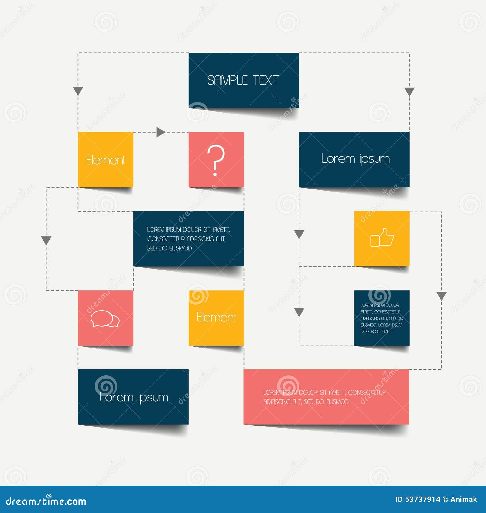 Flow chart scheme. stock vector. Illustration of presentation - 53737914