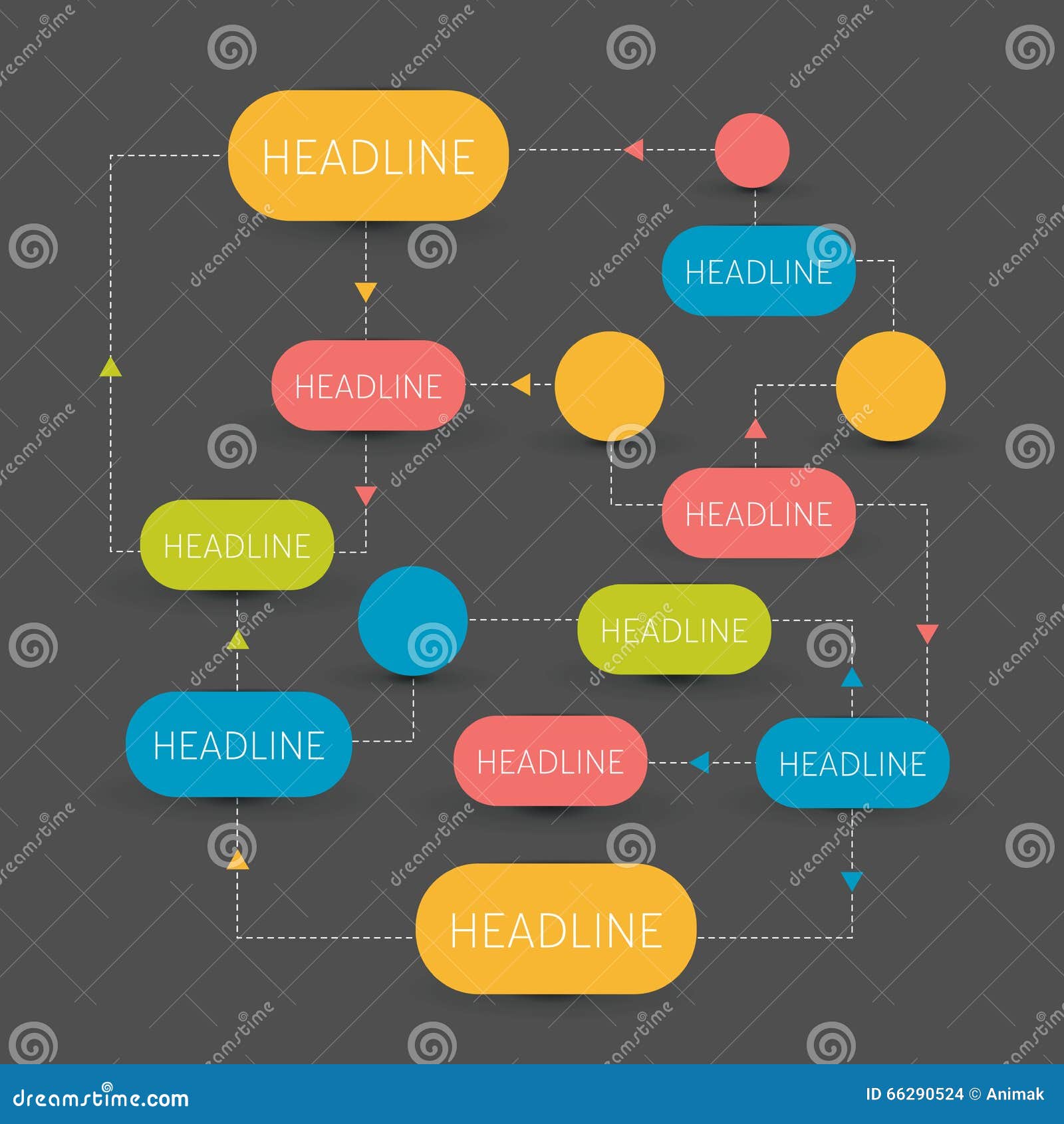 Flow Chart Scheme. Infographics Elements. Cartoon Vector ... Flow Chart Scheme. Infographics Elements. Cartoon Vector ...