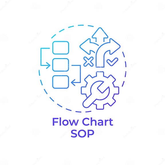 Flow Chart Sop Blue Gradient Concept Icon Stock Illustration ...