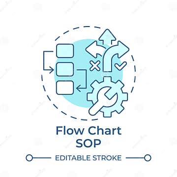 Flow Chart Sop Soft Blue Concept Icon Stock Illustration - Illustration ...