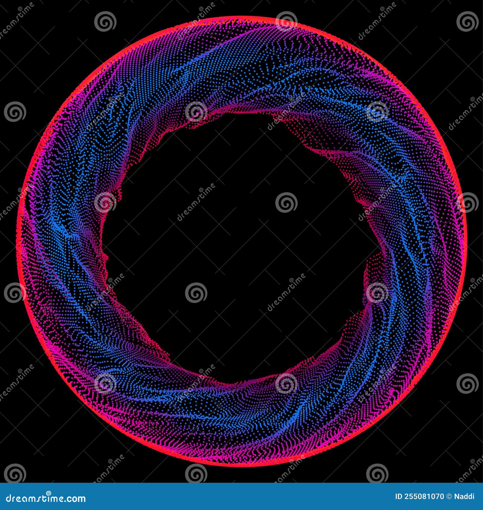 Particles Liquid Dynamic Flow. Flow Circle of Liquid. Technology ...