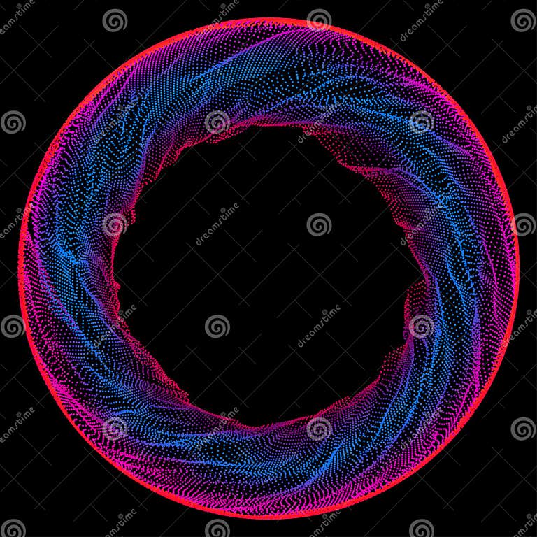 Particles Liquid Dynamic Flow. Flow Circle of Liquid. Technology ...