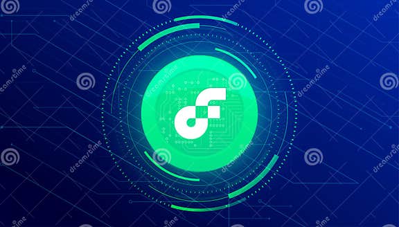 FLOW Coin Banner. FLOW Coin Cryptocurrency Concept Banner Background ...