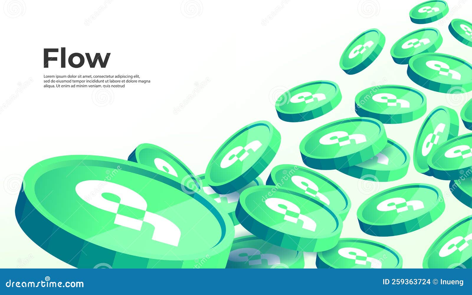 Flow Cryptocurrency Concept Banner Background Stock Vector ...