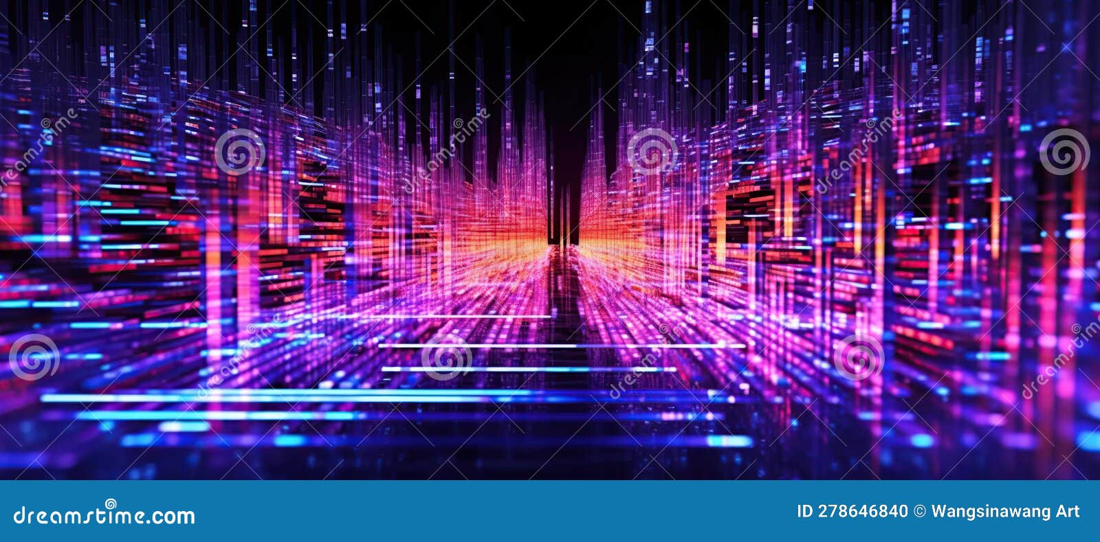 Flow Data Network Binary System Ai Generated Image Stock Illustration Illustration Of Pattern