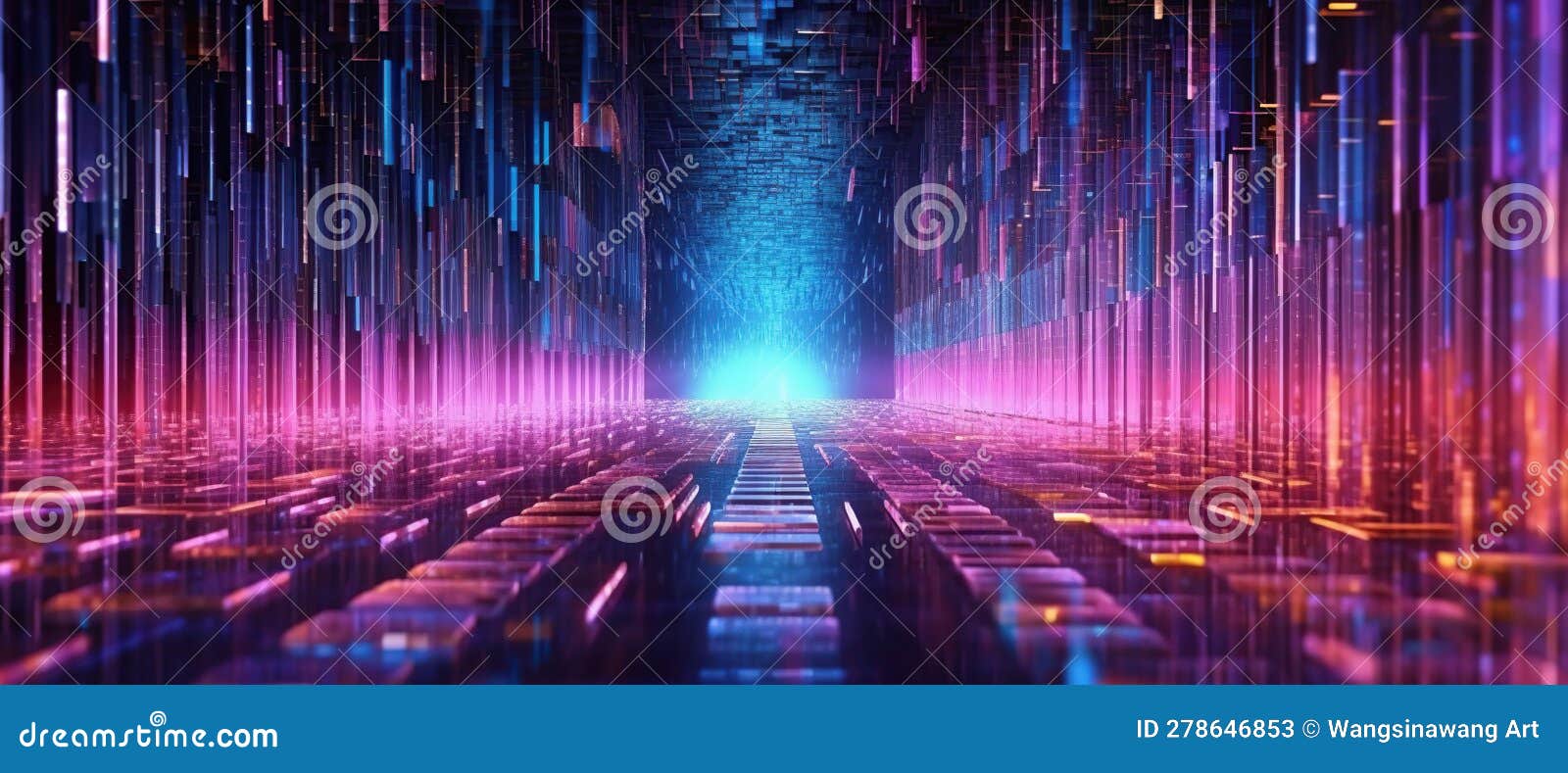 Flow Data Network Binary System AI Generated Image Stock Illustration ...