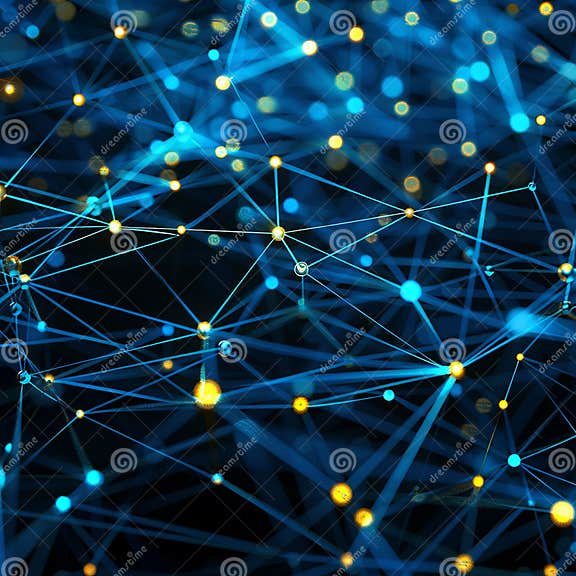 Flow of Data Packets through a Complex Network Stock Illustration ...