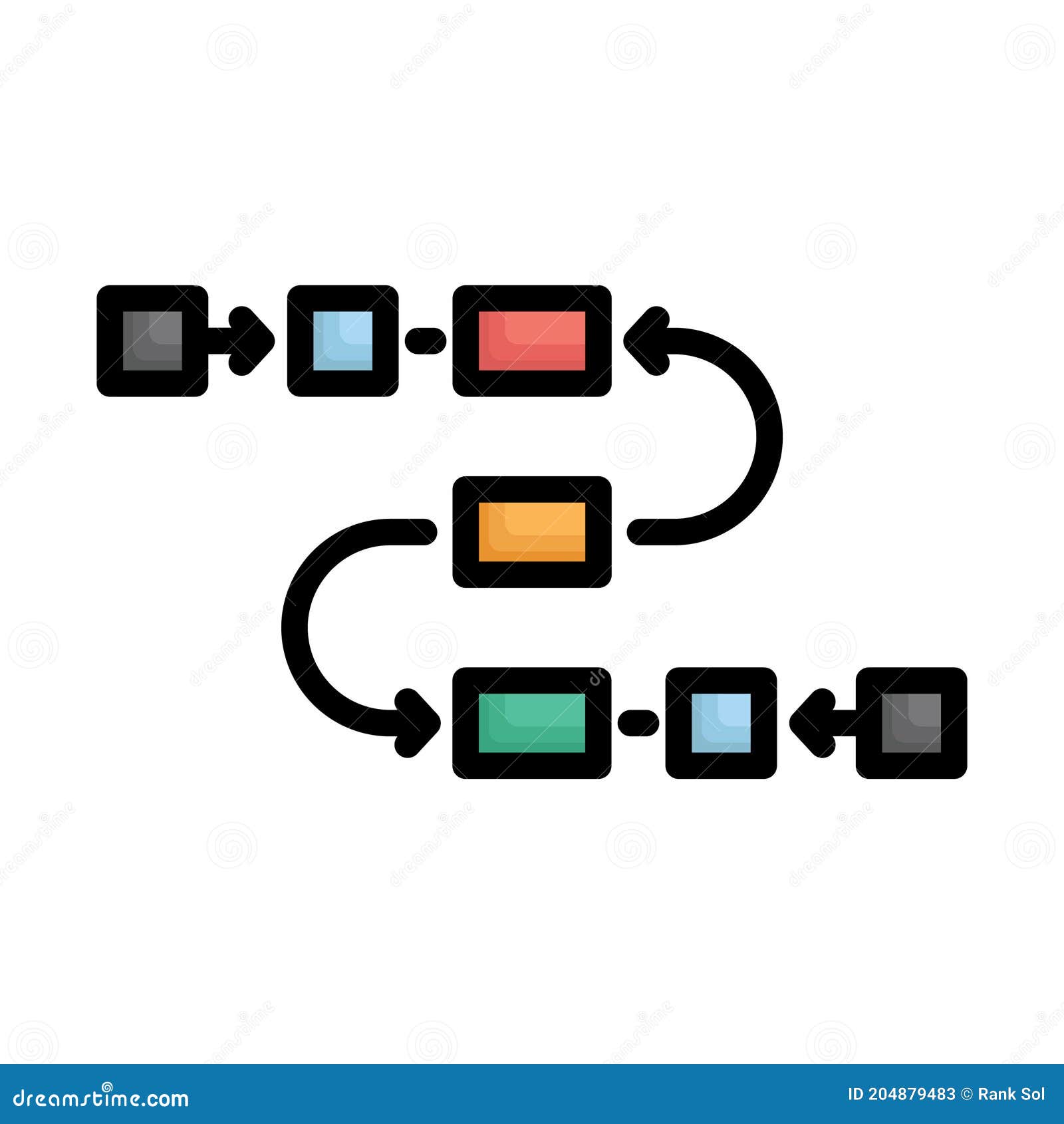 Flow Diagram, Planning Vector Icon Which Can Easily Modify Stock Vector ...