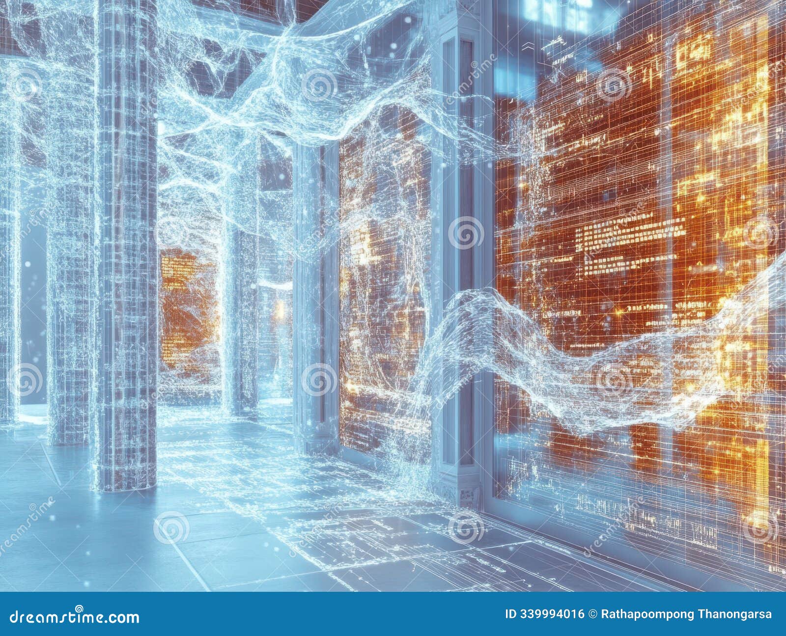 Flow of Digital Data Networks Stock Photo - Image of glowing ...