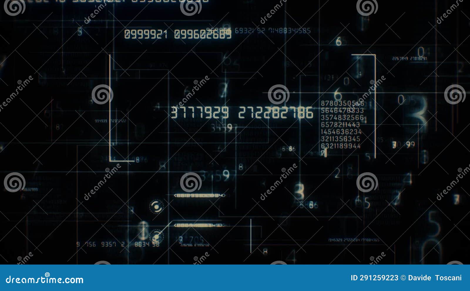 Flow of Digital Numbers - Loop Sci-Fi Abstract Background Stock Video ...