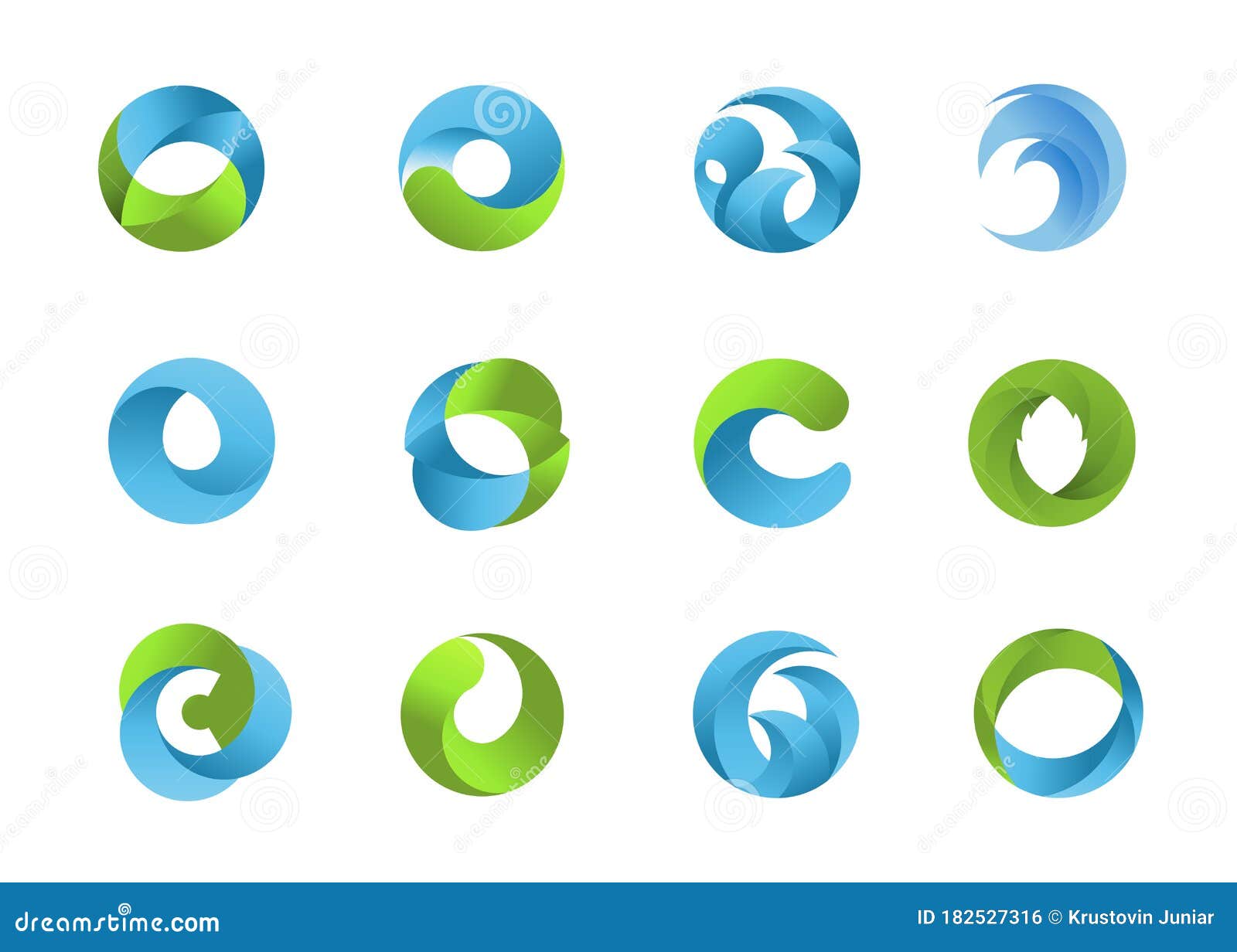 Flow Fresh and Natural in Circle Logo Stock Vector - Illustration of ...