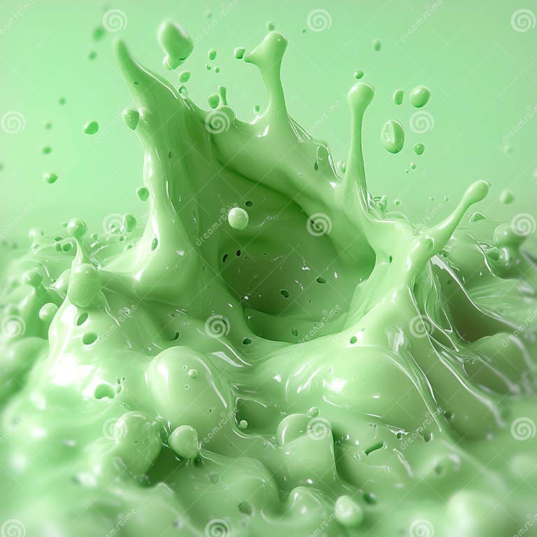 Flow of Green Viscous Liquid with Smooth Texture Accentuated by ...