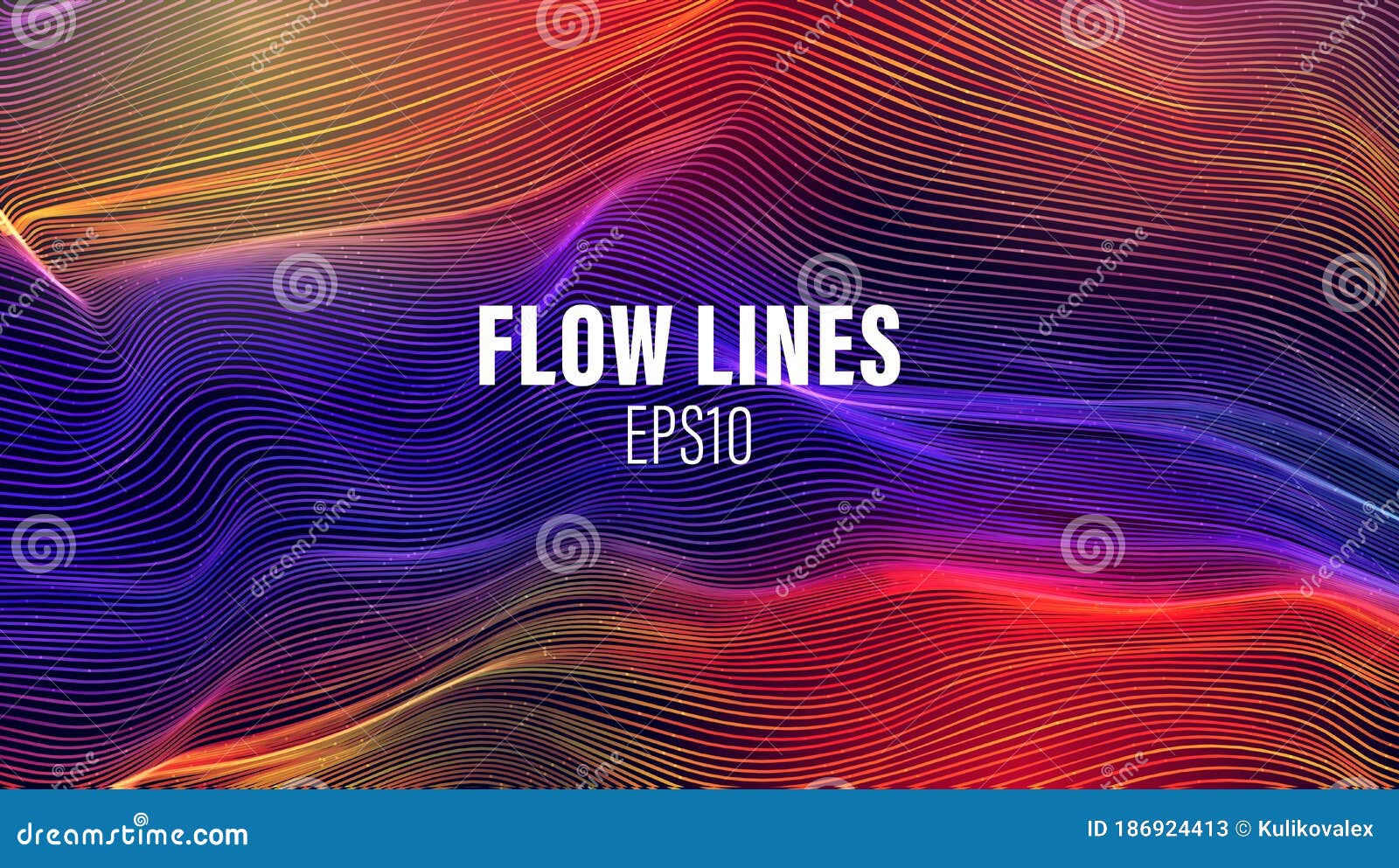 Flow Lines Vector Array. Wave Flow Lines Color Abstract Dune Background ...