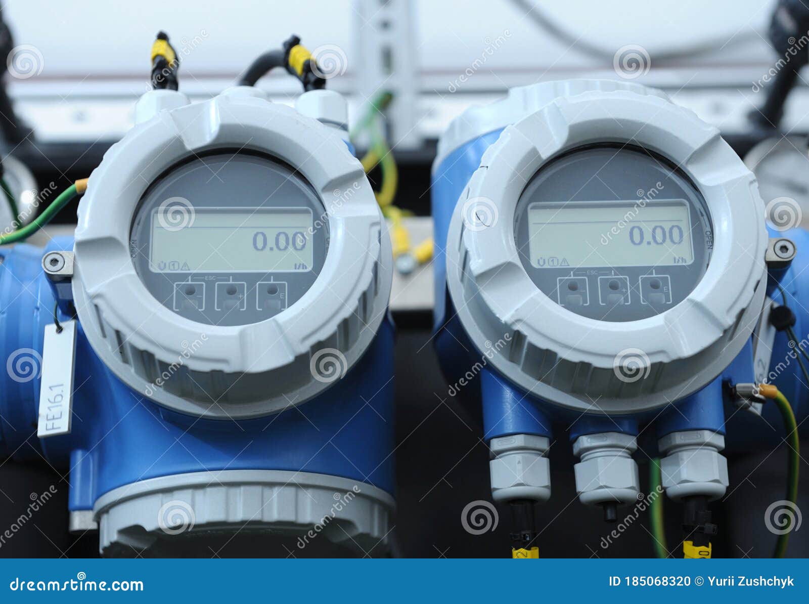 Flow Meters Set in a Dosing Systems Hall of the Water Pumping Station ...