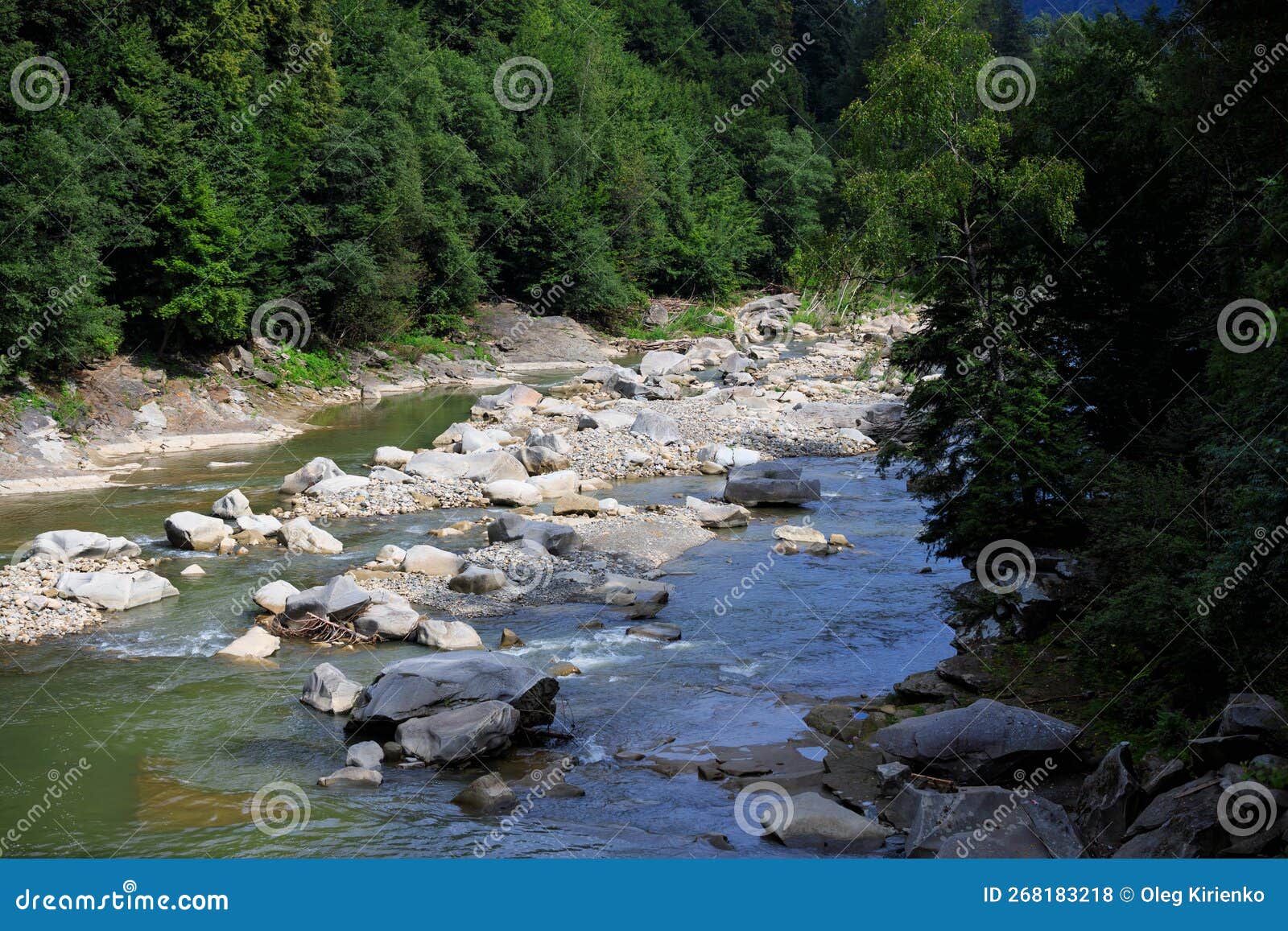 Flow of a Mountain River with Stones Stock Photo - Image of water, rock ...