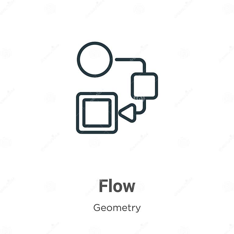 Flow Outline Vector Icon. Thin Line Black Flow Icon, Flat Vector Simple ...