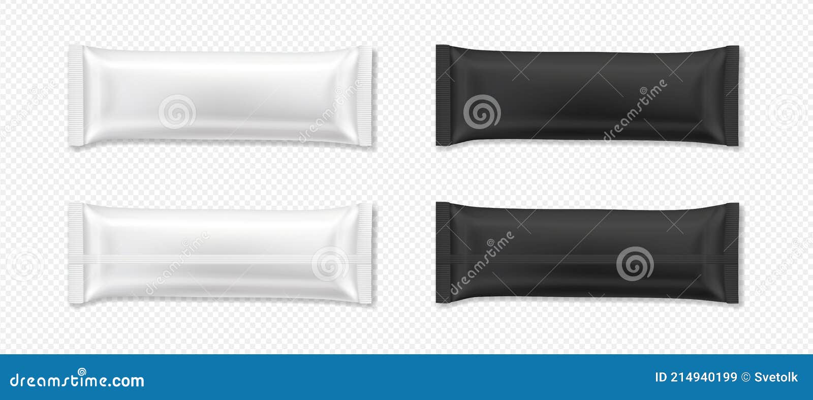 Flow Package Mockup. Vector Realistic Illustration of Chocolate Bar ...