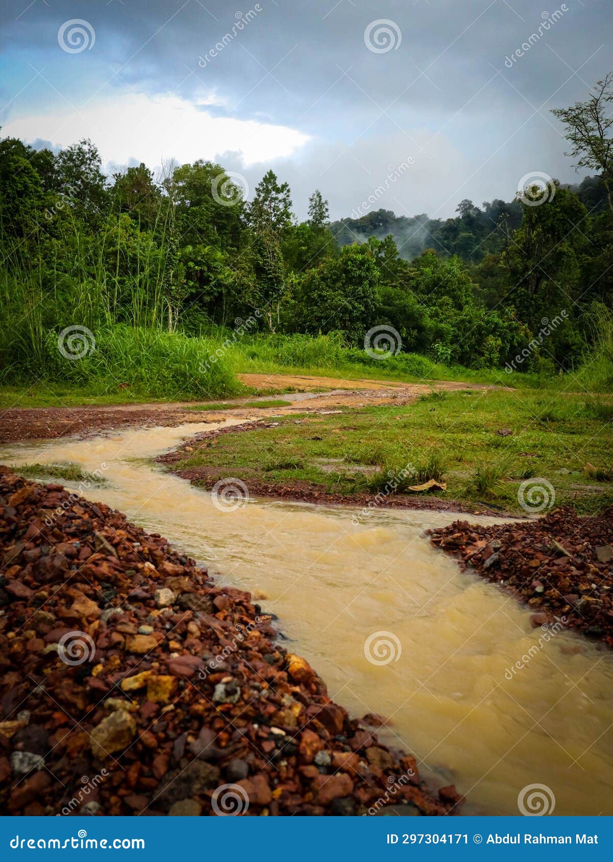 A Flow of Rain Water after Heavy Rain Stock Image - Image of hill, rain ...