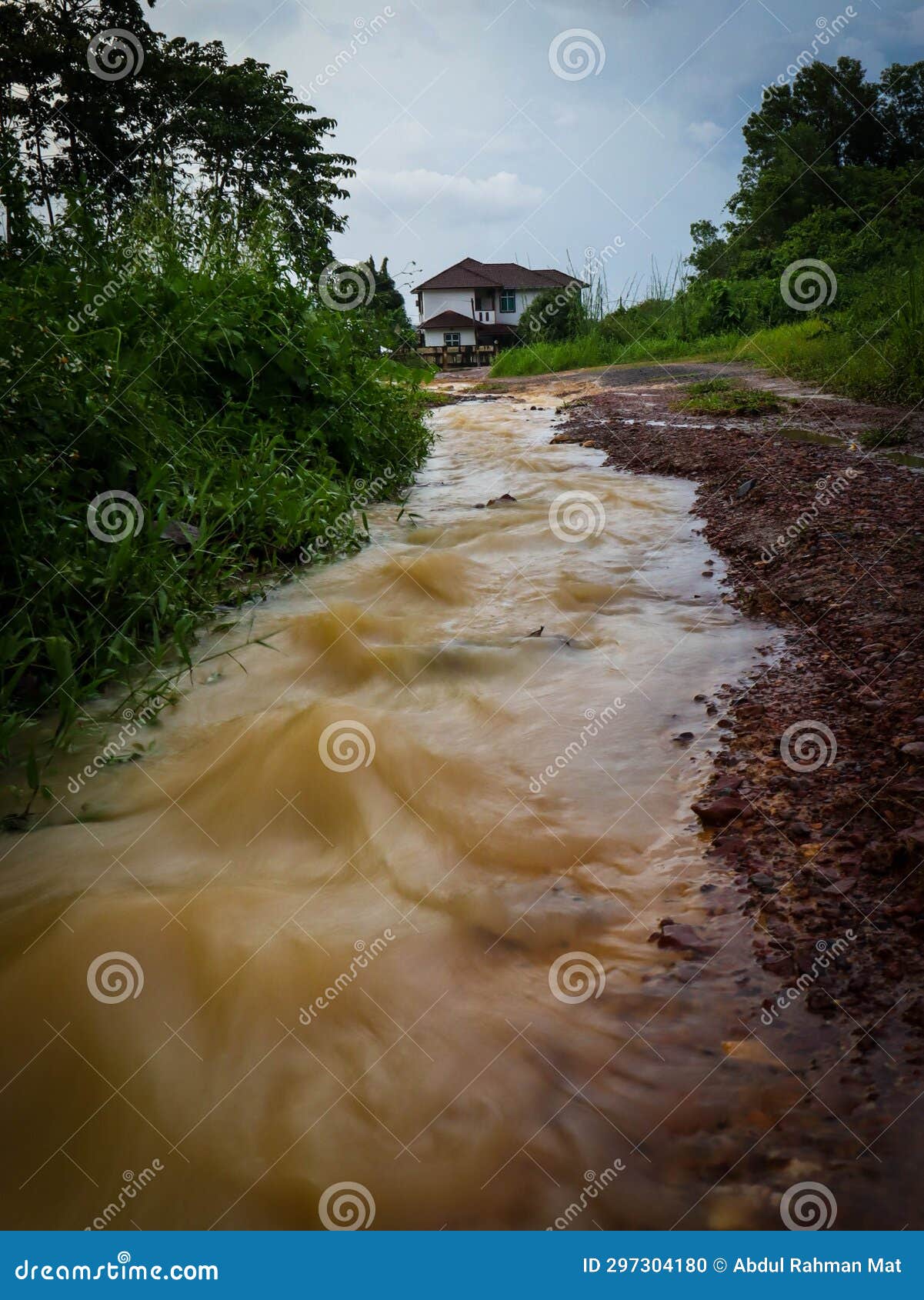 A Flow of Rain Water after Heavy Rain Stock Photo - Image of flow ...