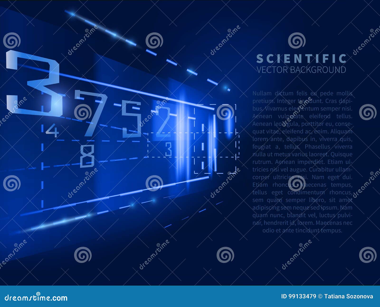 Abstract Scientific Background with Numbers Stock Illustration ...