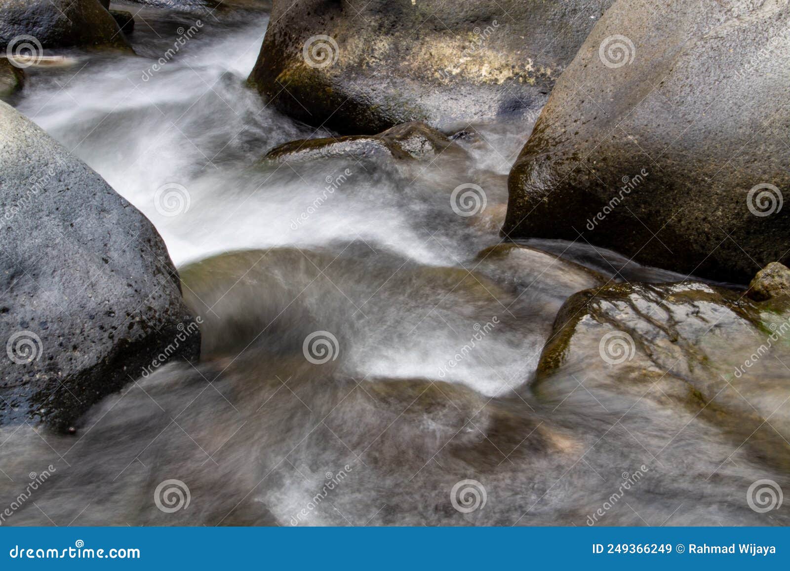 The Flow of River Water Flowing through the Rocks Stock Image - Image ...