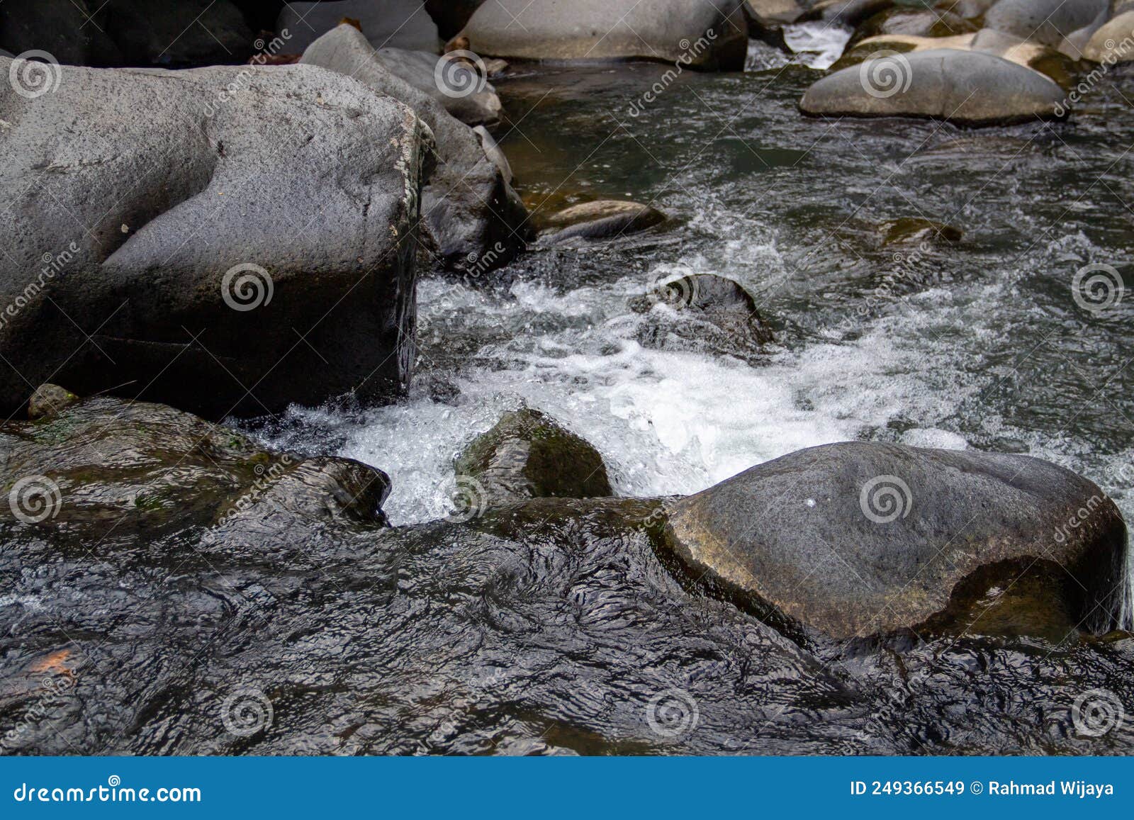 The Flow of River Water Flowing through the Rocks Stock Image - Image ...
