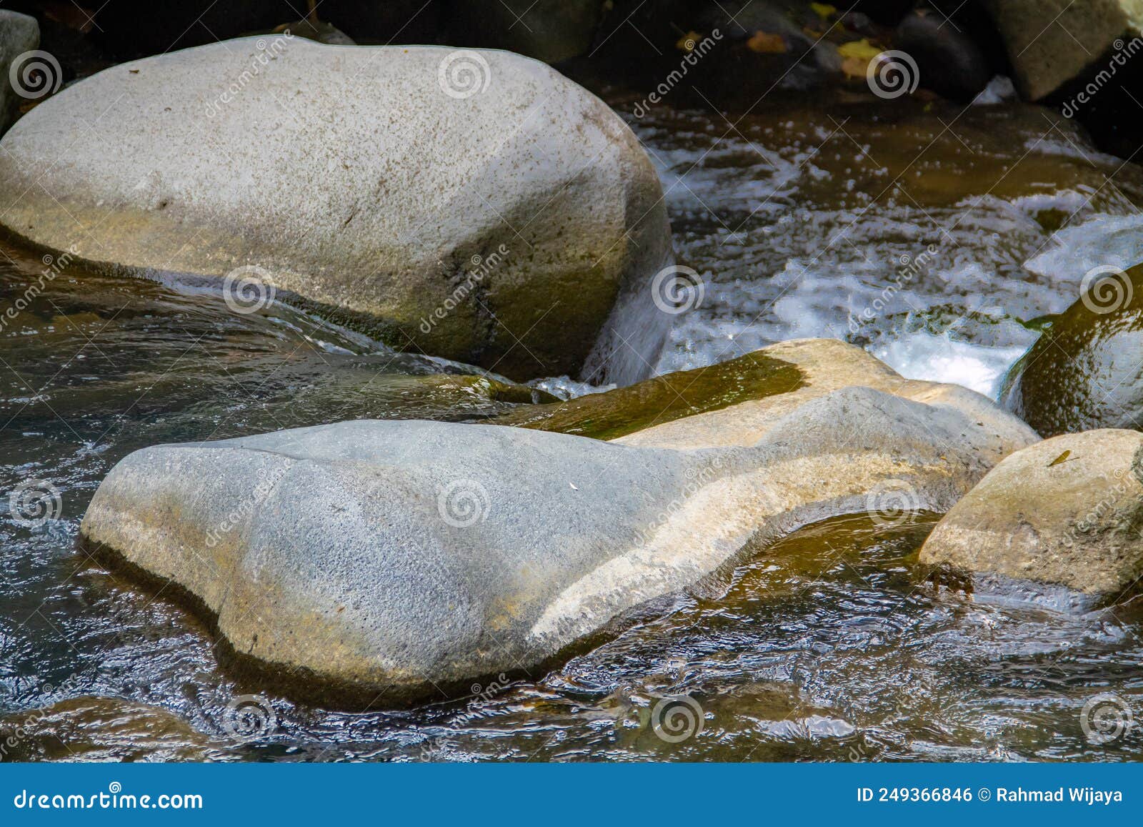 The Flow of River Water Flowing through the Rocks Stock Photo - Image ...