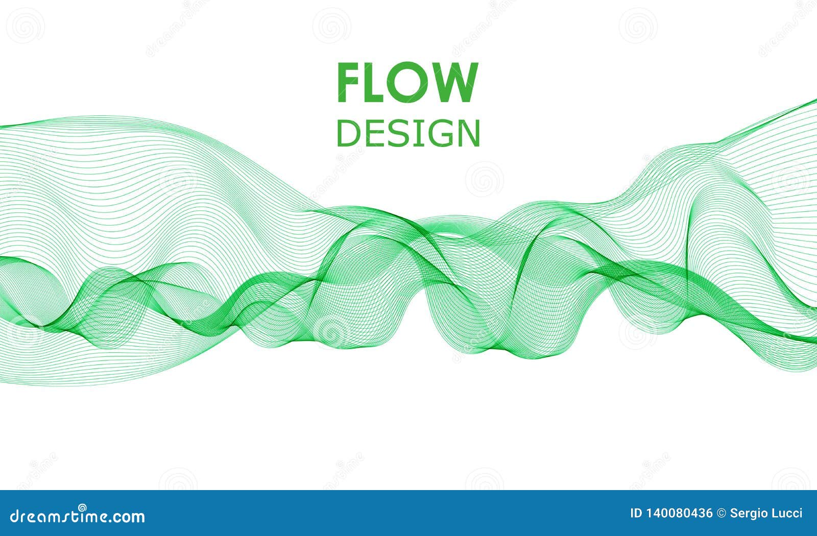 Flow Shapes Design. Abstract 3d Green Light. Stock Vector ...