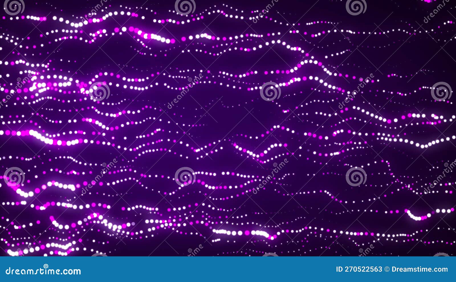 Flow of Shiny Shimmering Particles. Glowing Dynamic Halftone Sound Wave ...