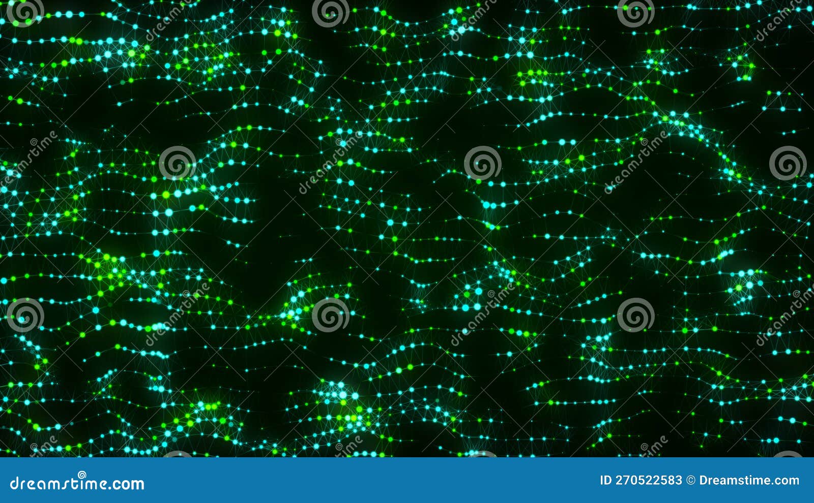 Flow of Shiny Shimmering Particles. Glowing Dynamic Halftone Sound Wave ...