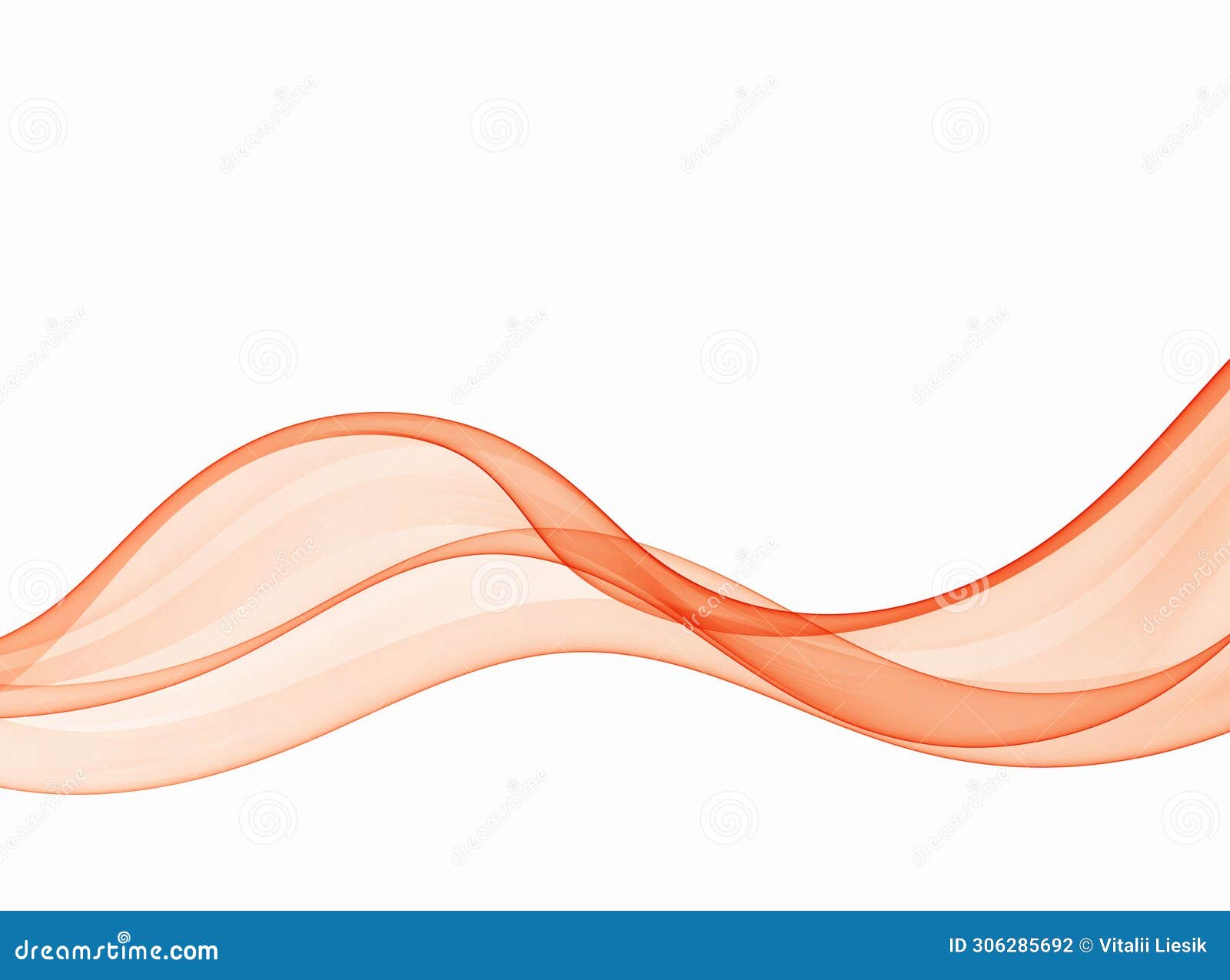 Flow of Smooth Abstract Peach Colored Waves. Transparent Element. Wave ...