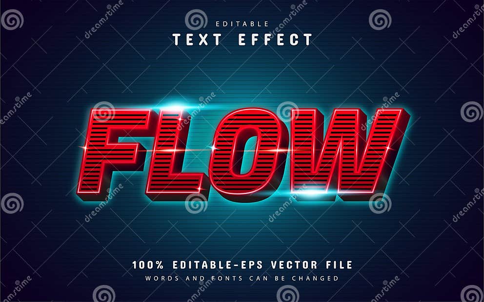 Flow Text Effect with Line Pattern Stock Vector - Illustration of ...