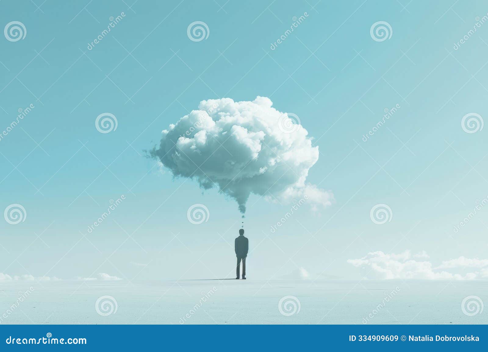 Flow of Thoughts and Deep Thinking Concept in Dark Tones with Abstract ...