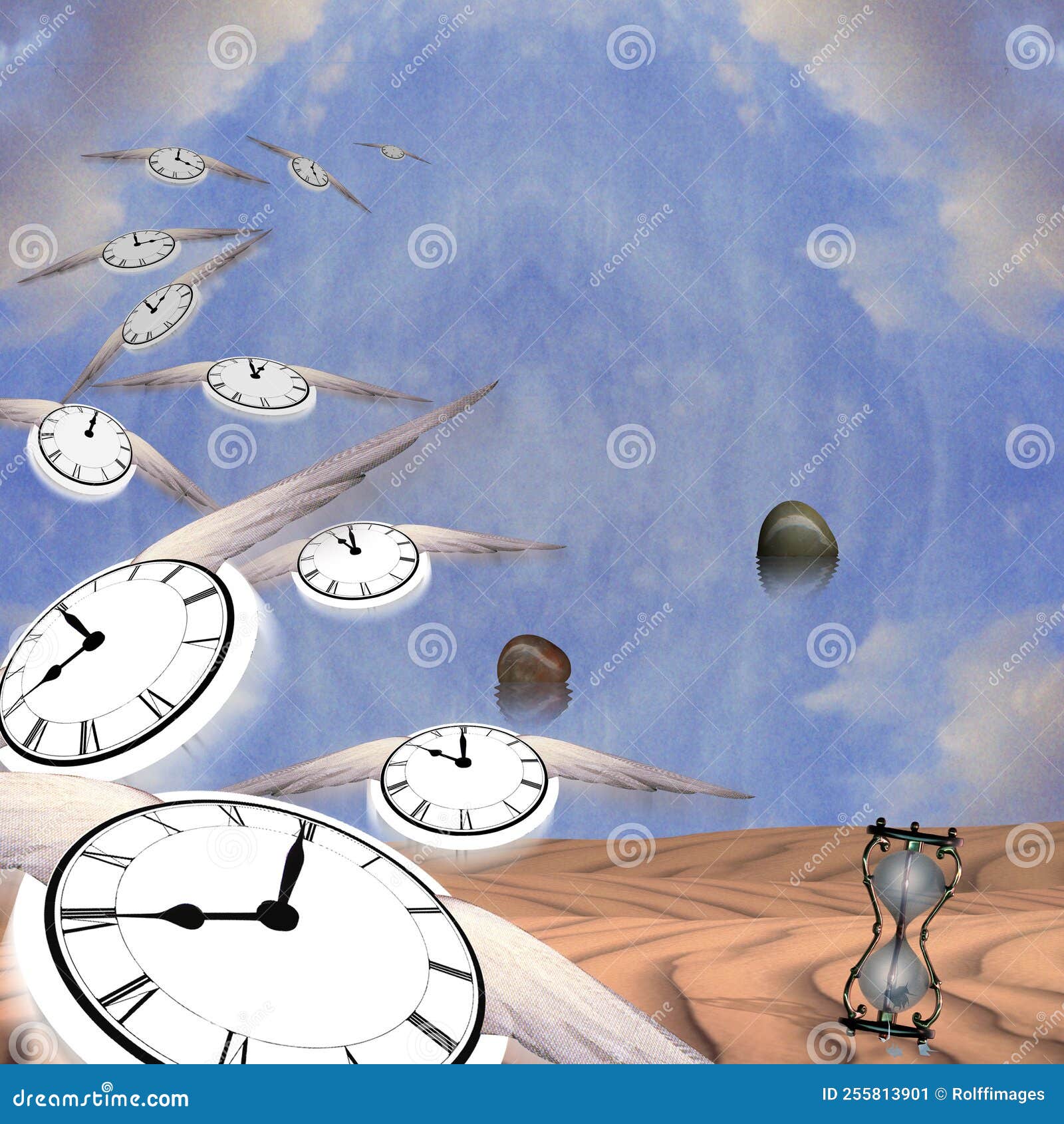 The flow of time stock illustration. Illustration of dream - 255813901