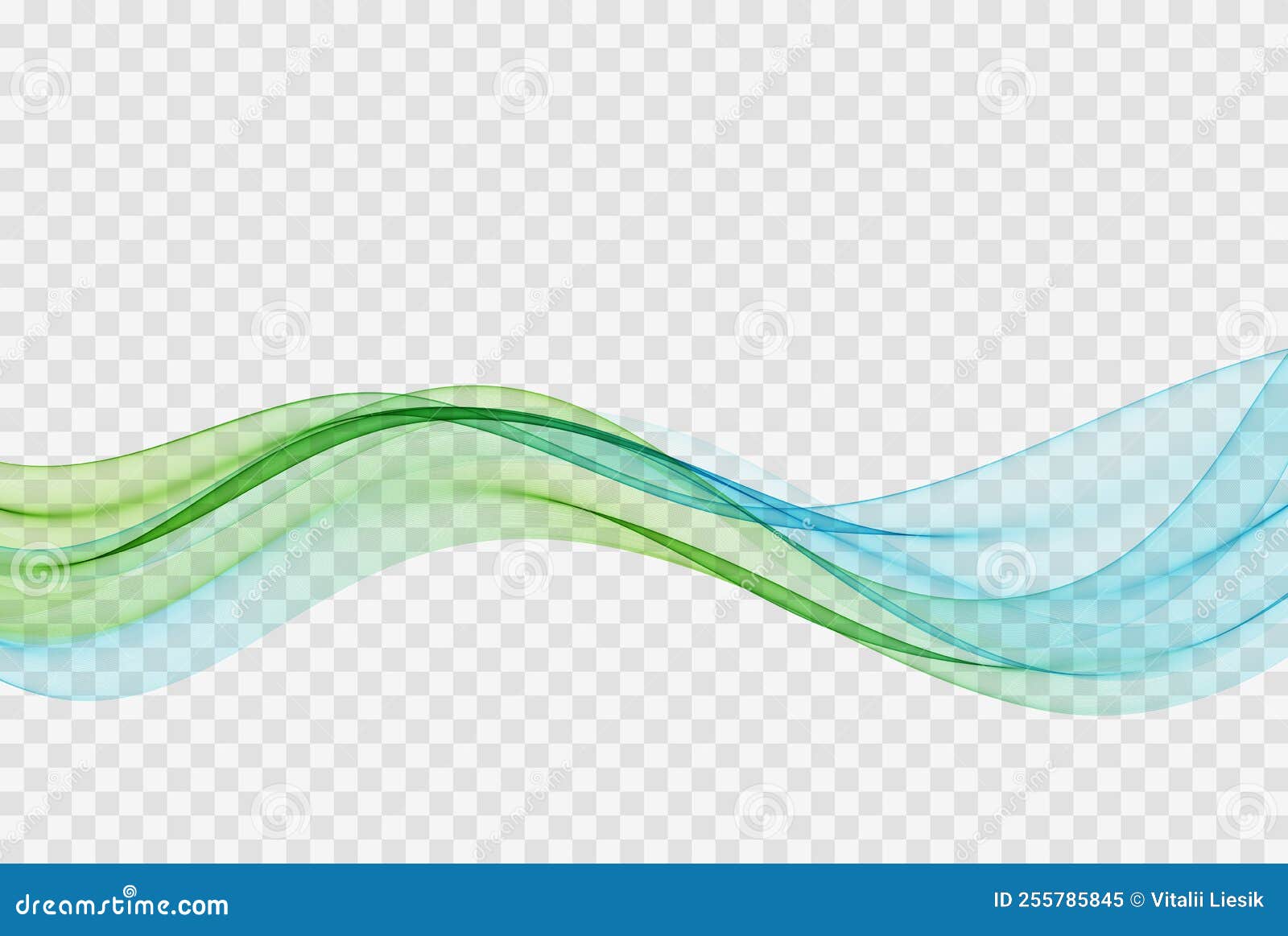 Flow of Transparent Abstract Wave Blue and Green Color. Design Element ...