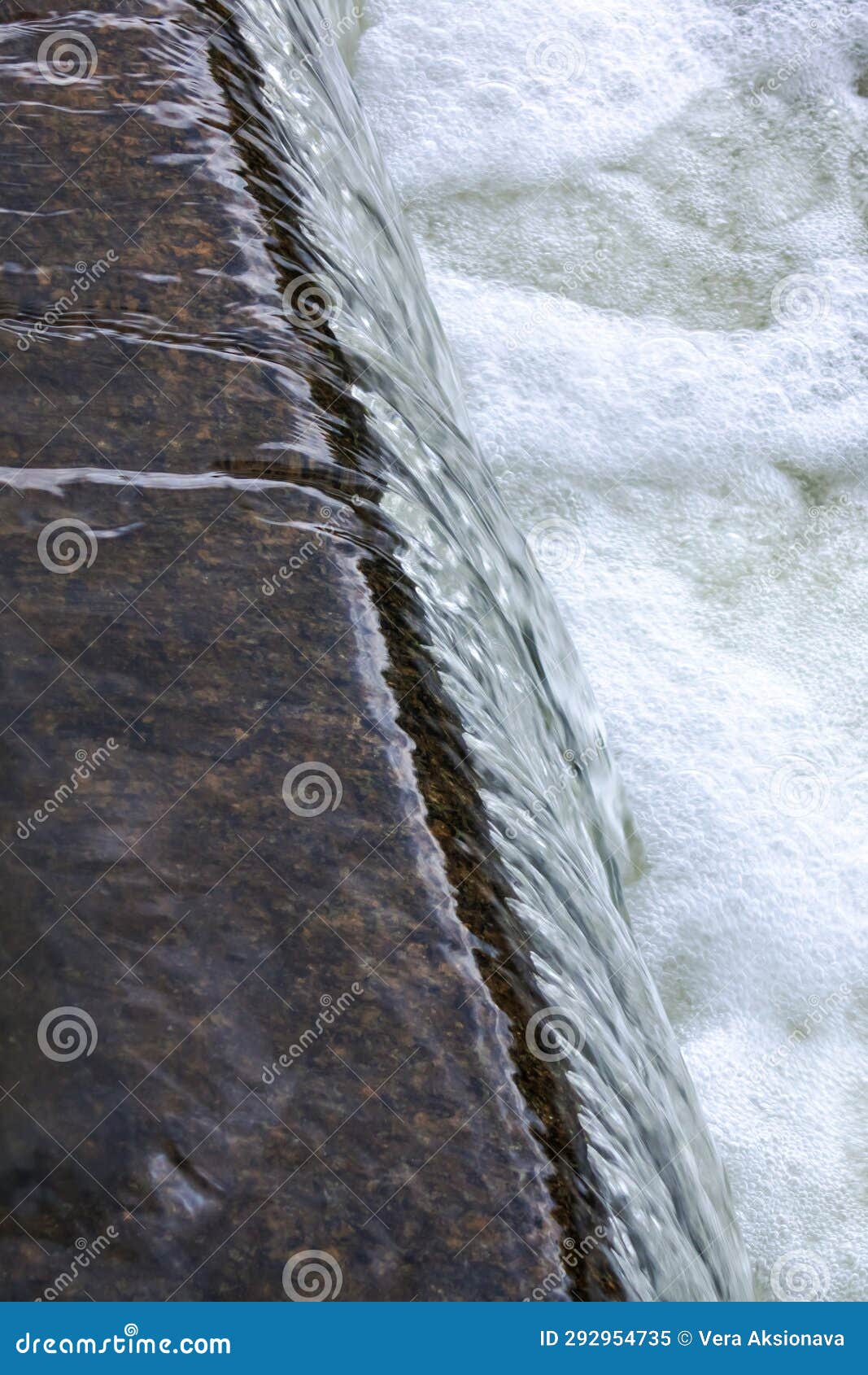The Flow of Water in the City Waterfall Stock Image - Image of trees ...