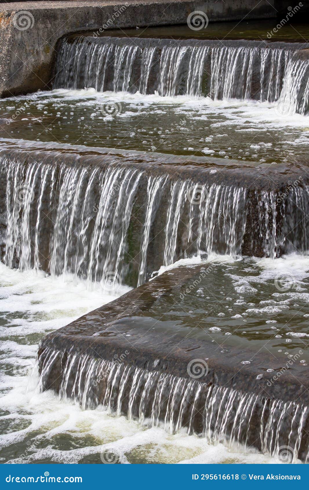 The Flow of Water in the City Waterfall Stock Photo - Image of nature ...