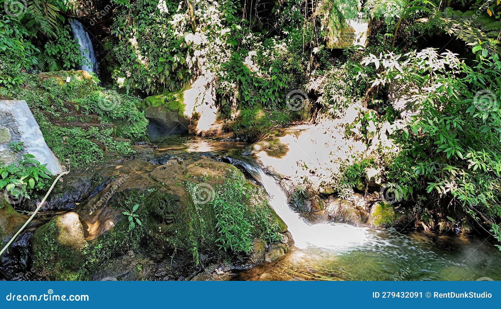 Flow of Water from a Natural Spring in the Side of River Stock Image ...