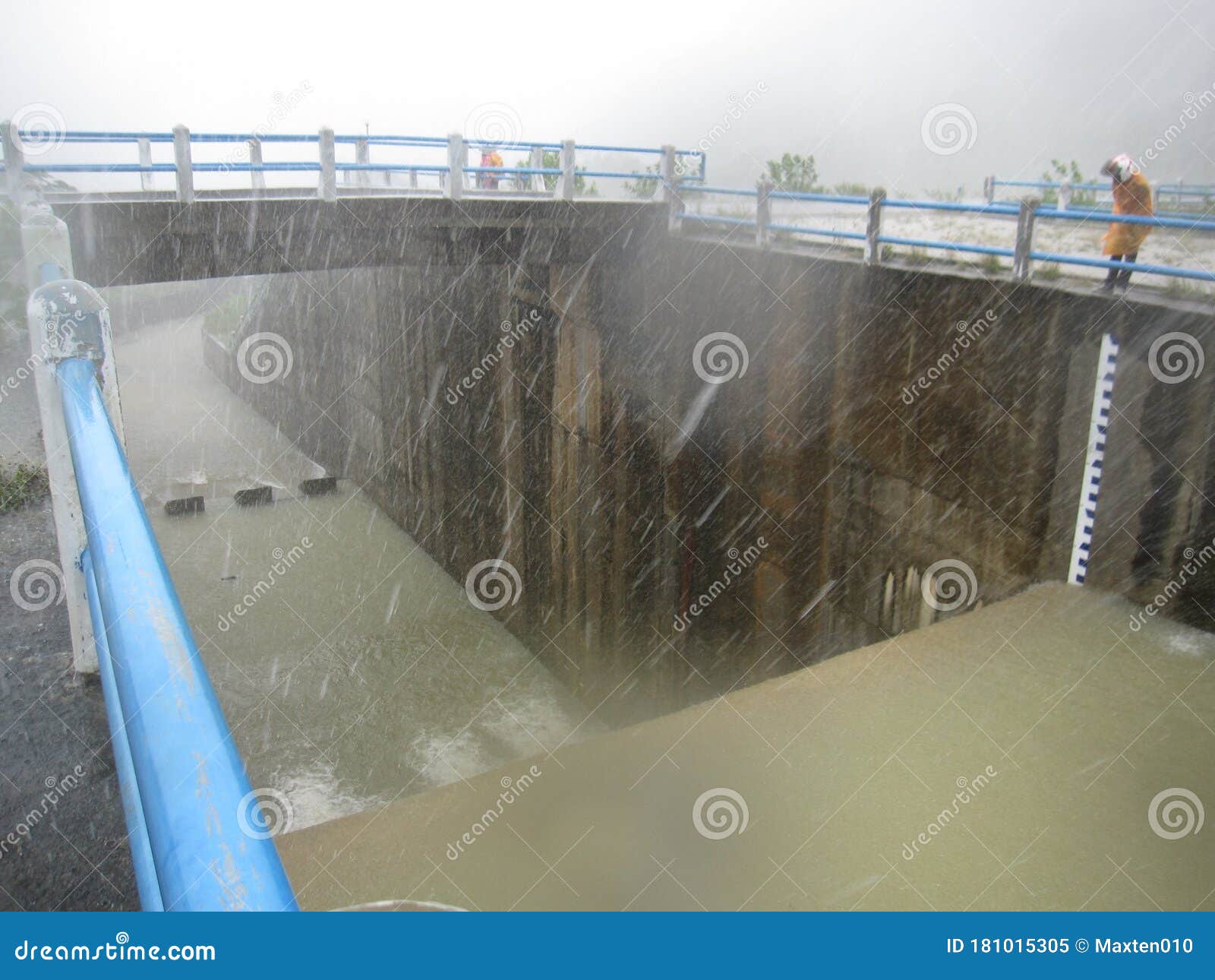 The Flow of Water Passing through Dams from the Mountains Stock Image ...