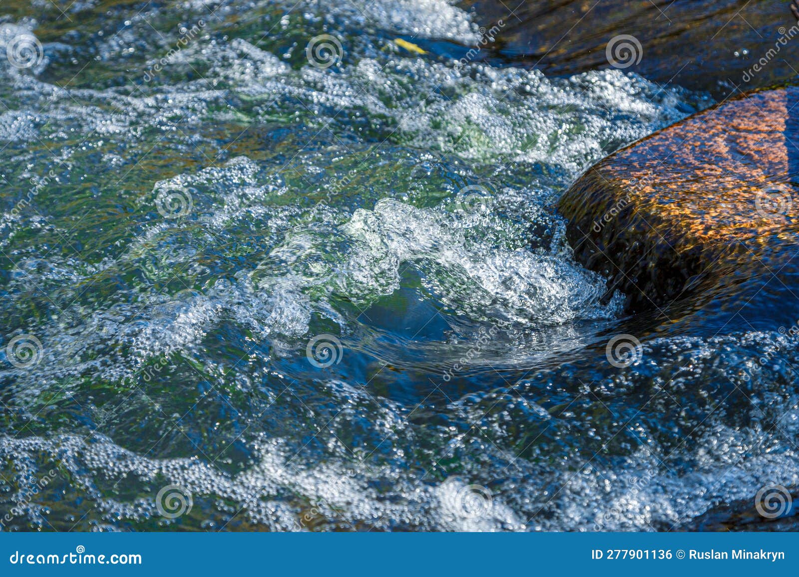 Flow of Water and Spray from a Stone Stock Photo - Image of spray ...