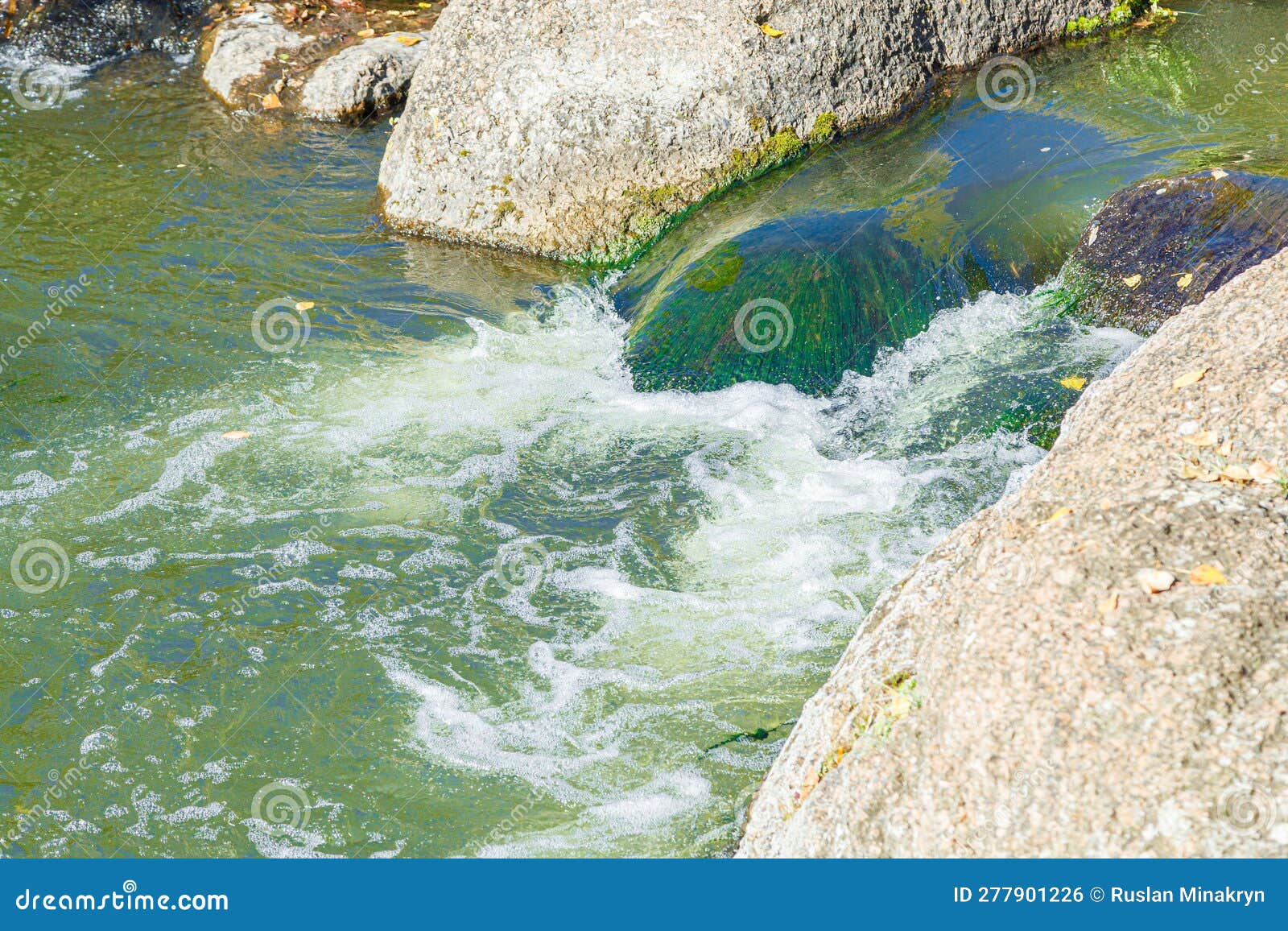 Flow of Water and Spray from a Stone Stock Photo - Image of fresh ...