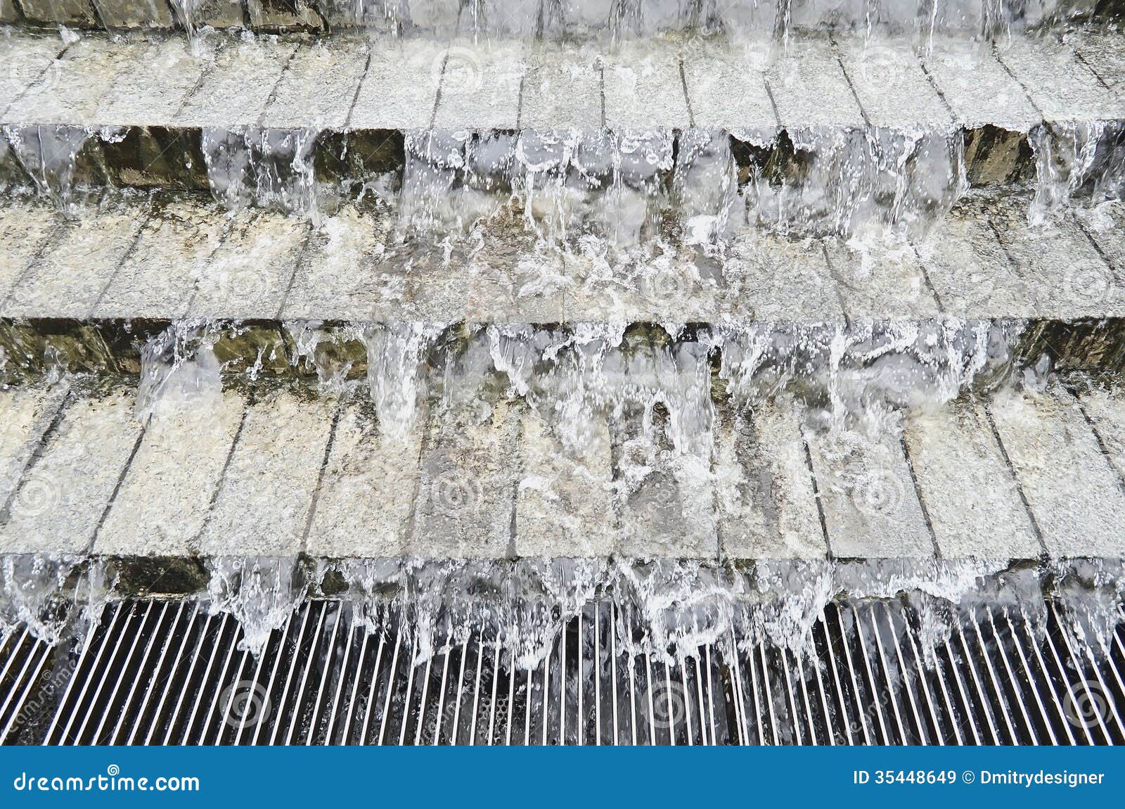 Flow of Water on Stone Steps Stock Image - Image of landscape, wall ...