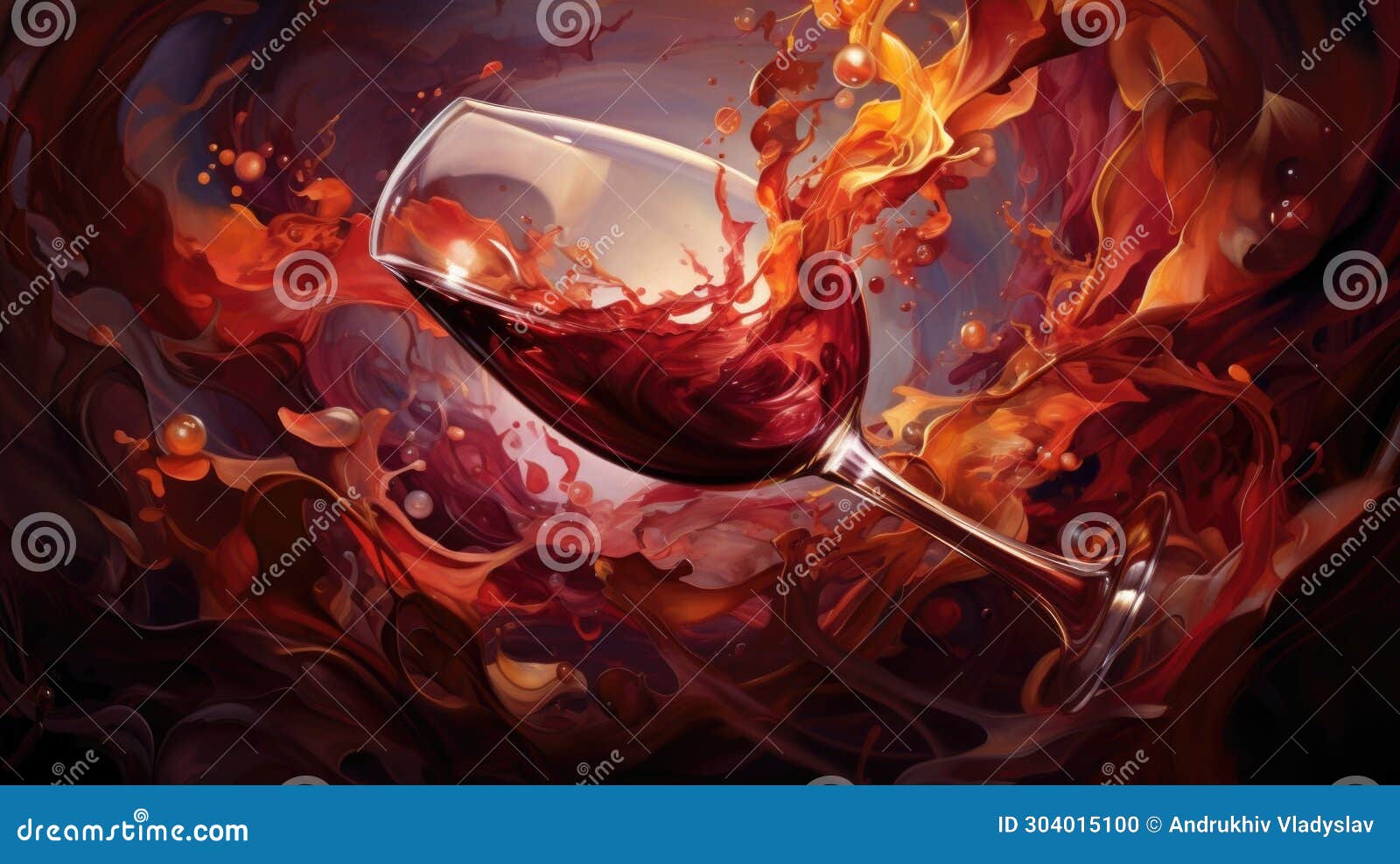 Flow of Wine, Abstract Illustration Stock Illustration - Illustration ...