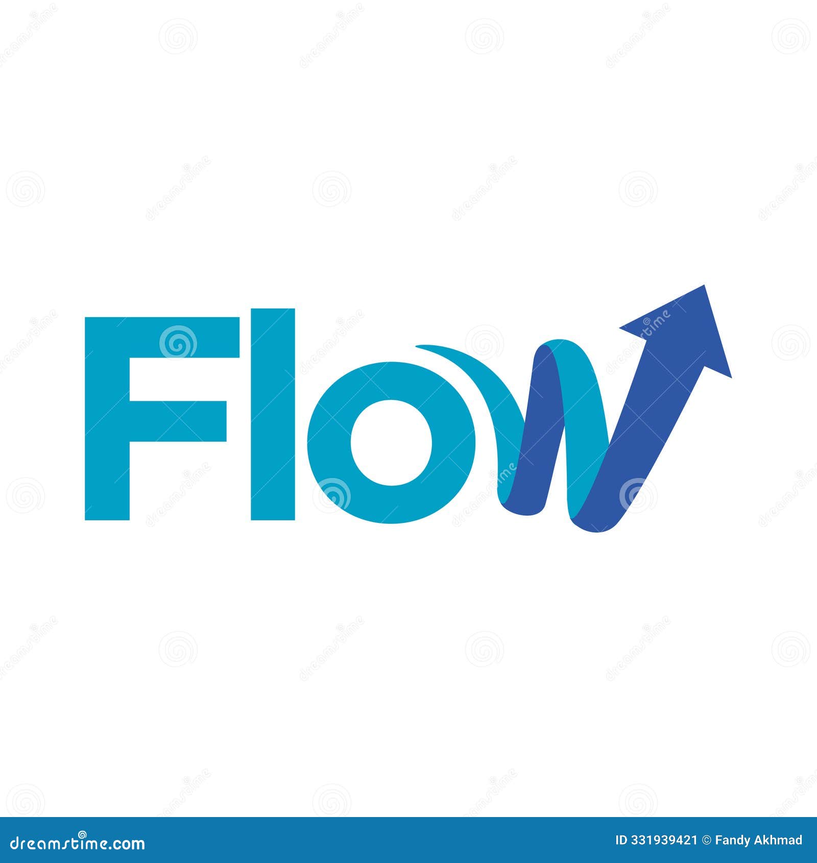 Flow Word Typography Logo Design Vector Illustration Stock Vector ...